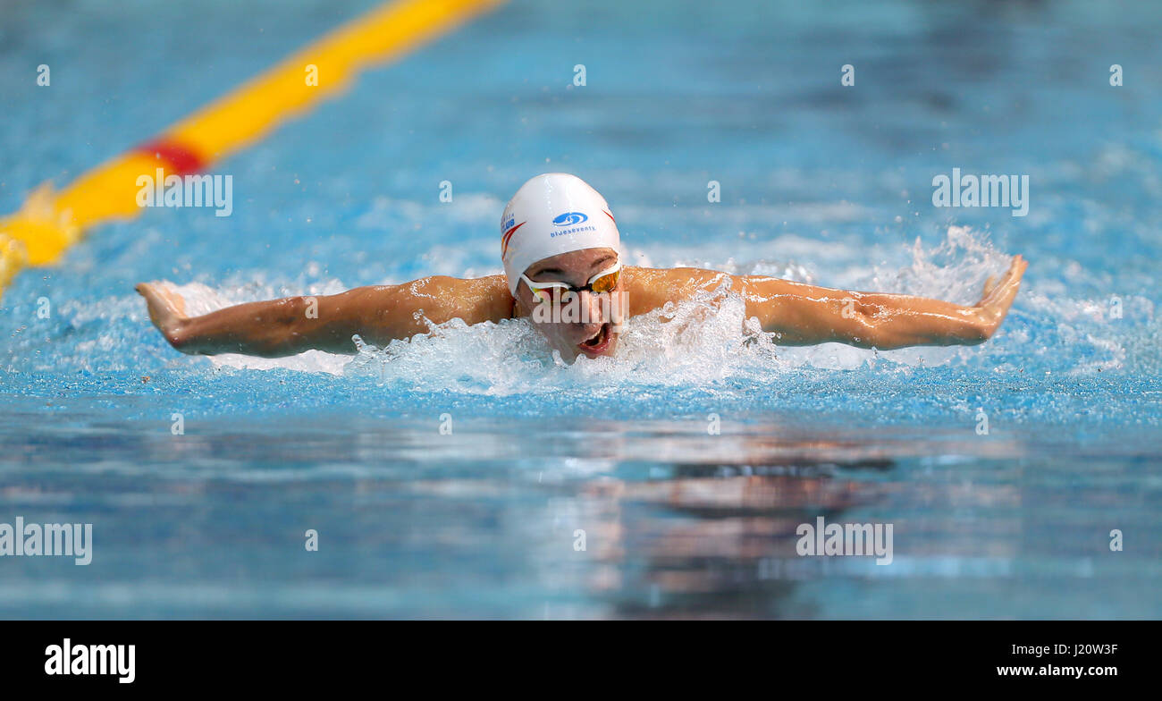 Alys Thomas in action during the Women's 100m Butterfly during day six ...