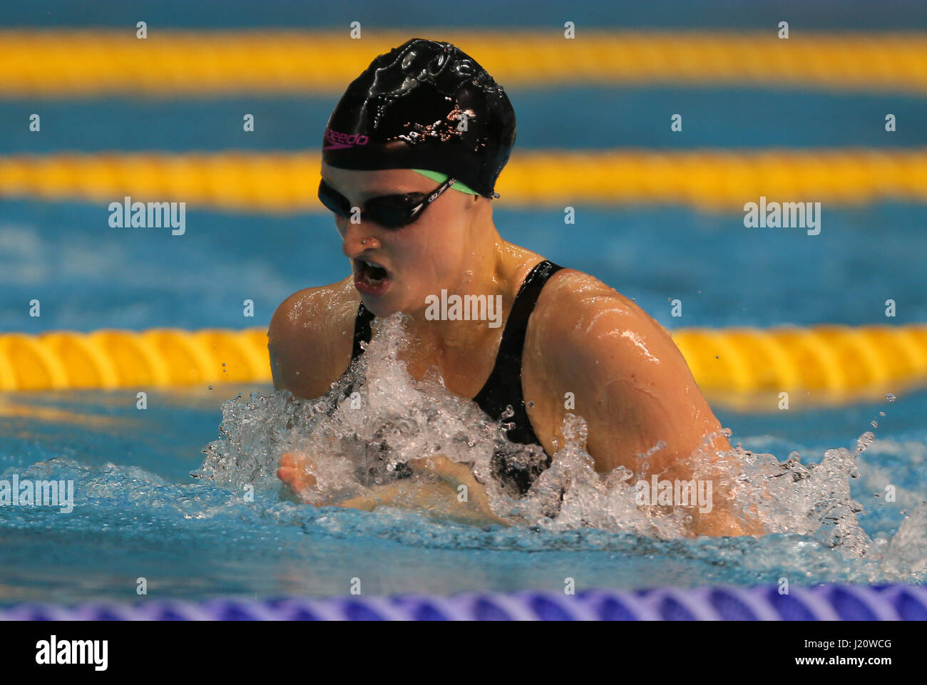 Sarah Vasey in action during the Women's 100 metres breaststroke during ...