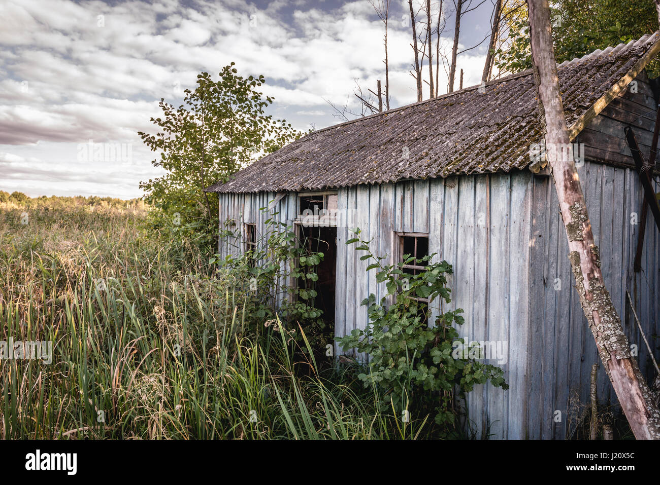 Old hut in "Emerald" recreation base in Chernobyl Nuclear Power Plant ...