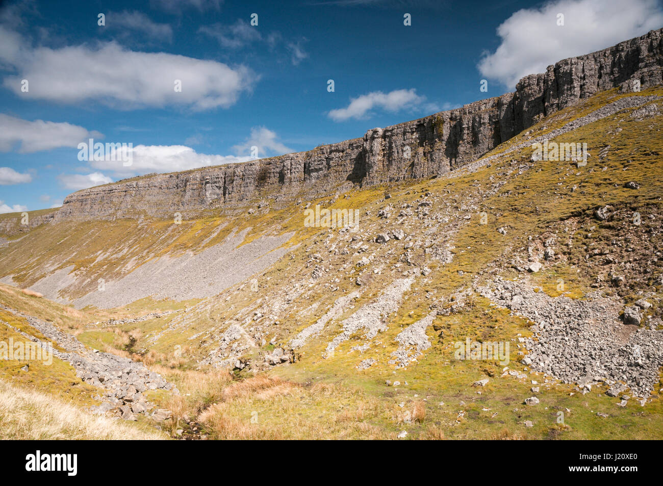 Oxnop Scar, a limestone scar in Swaledale in the Yorkshire Dales ...
