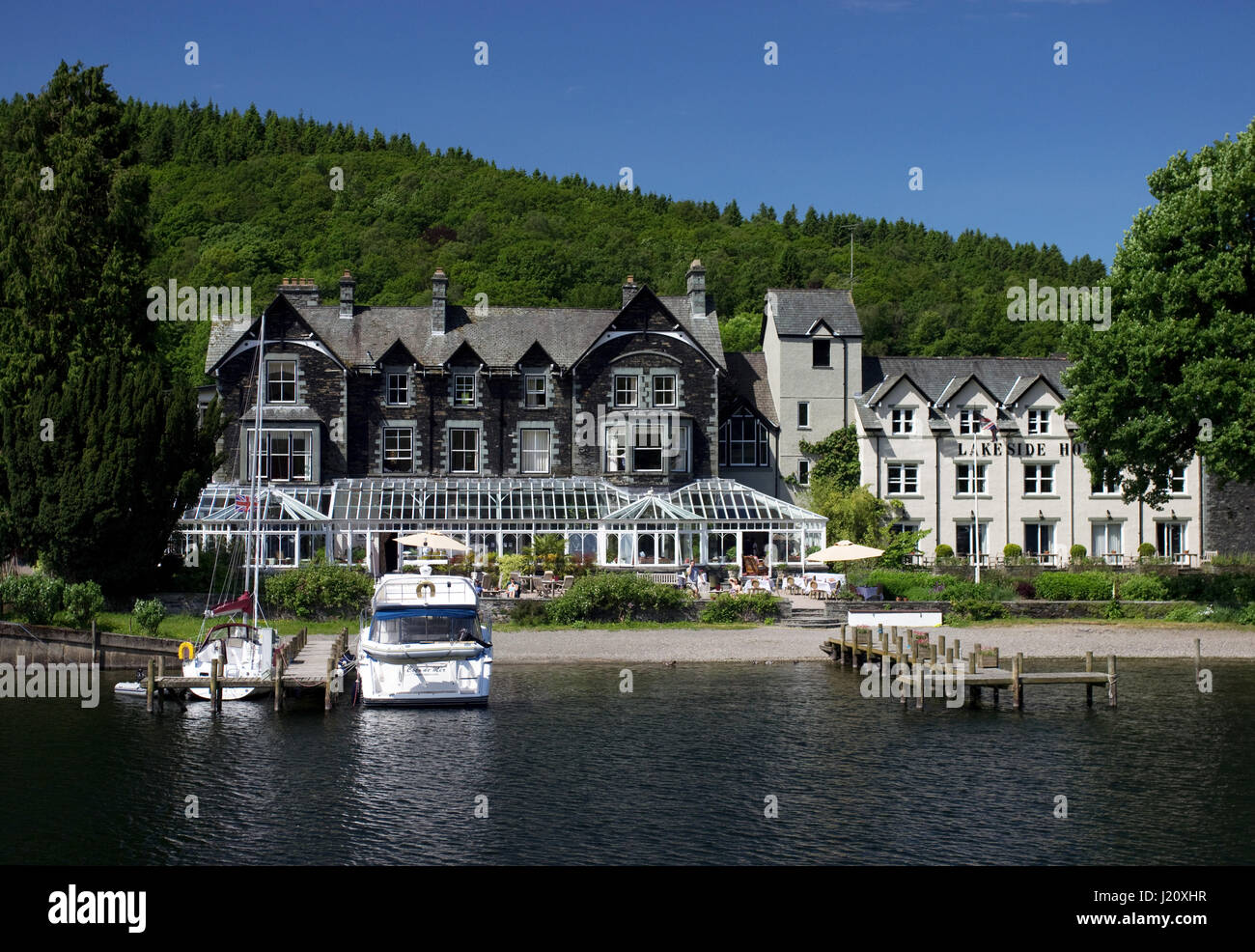 Lakeside Hotel Lake Windermere Lake District Cumbria England Stock ...