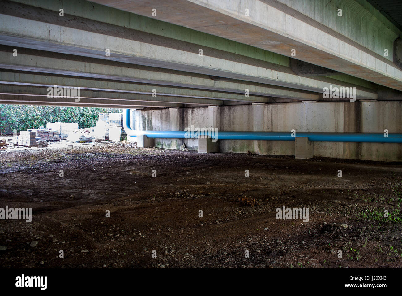 Underneath a bridge Stock Photo - Alamy