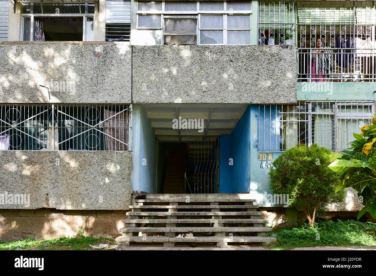Building in Alamar, a district in the eastern part of Havana in Cuba ...
