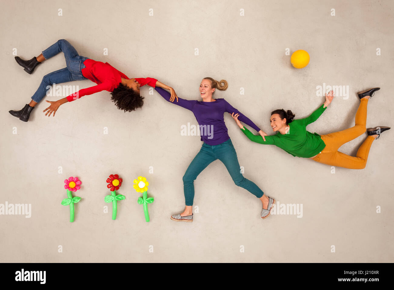 Woman spinning friends nature hi-res stock photography and images - Alamy