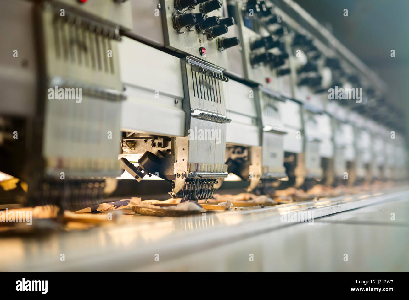 Fabric industry machinery production line Stock Photo - Alamy