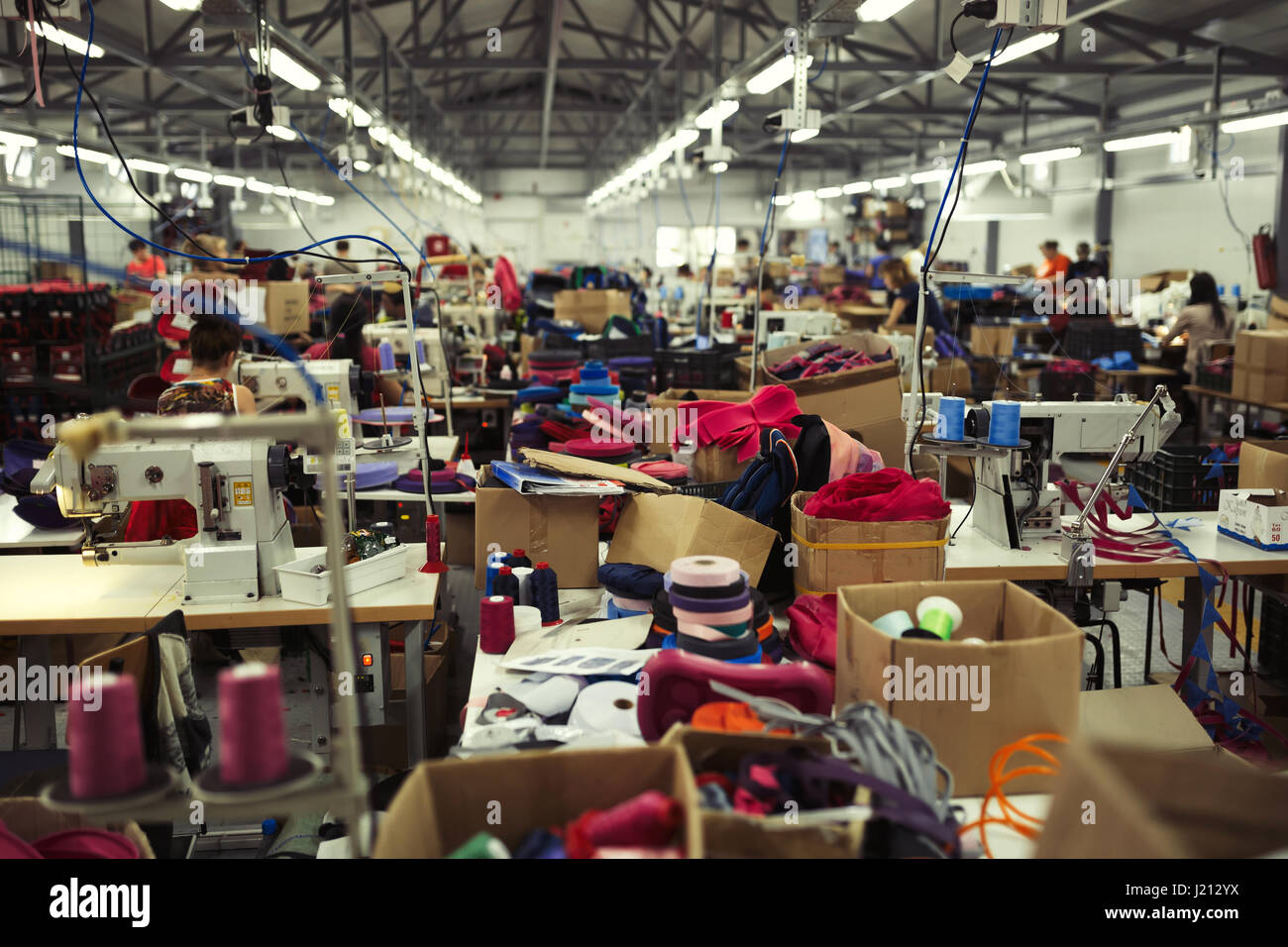 Sewing Machine Busy Sewing Clothes High Resolution Stock Photography ...