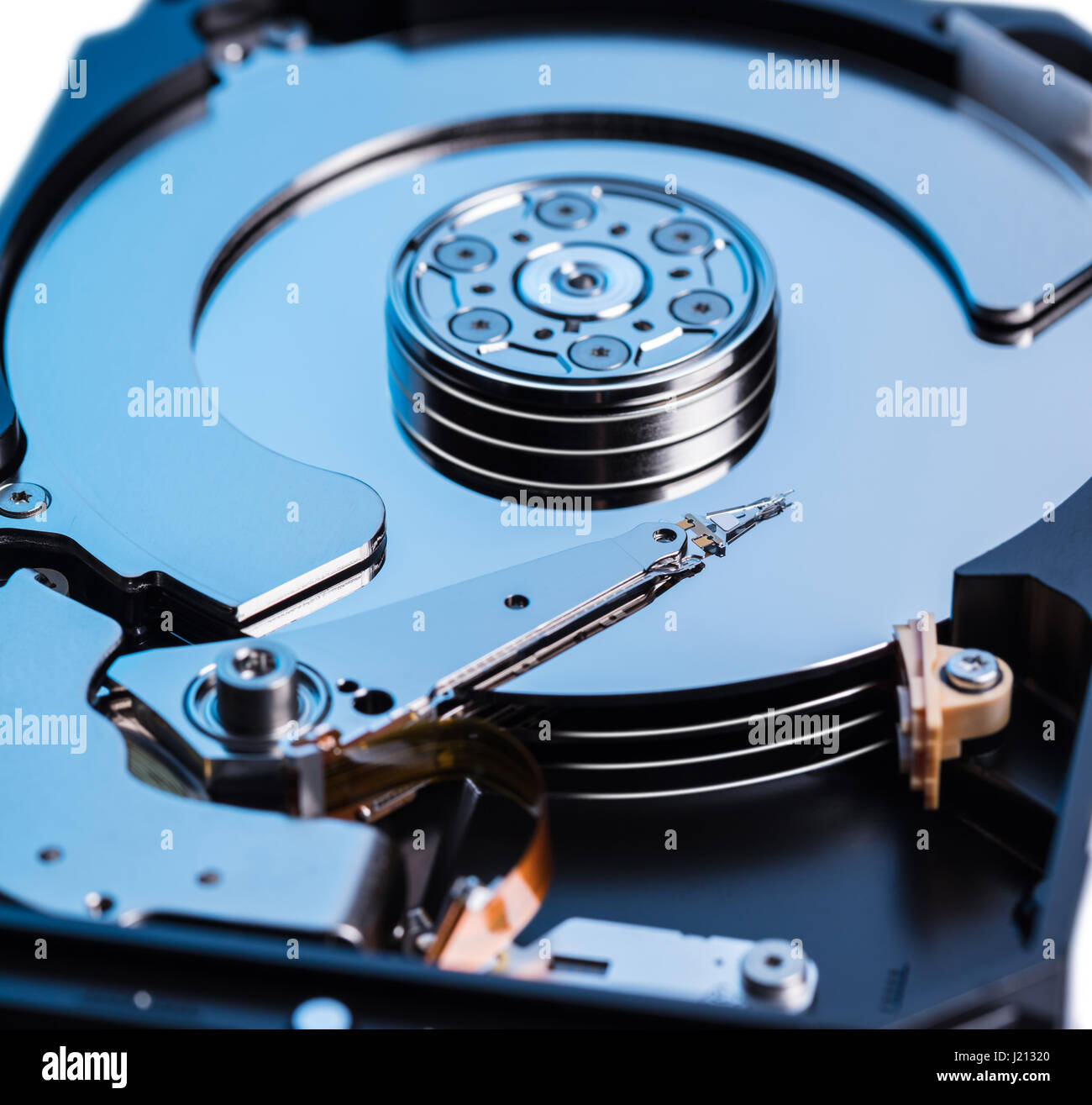 Disassembled computer hard disk memory close-up Stock Photo - Alamy