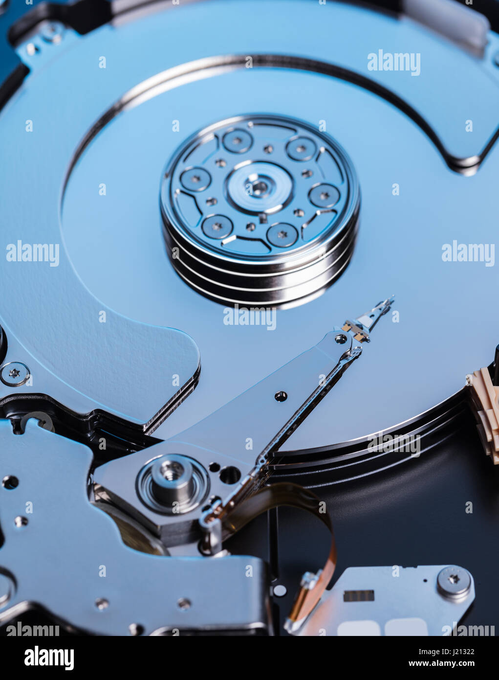Disassembled computer hard disk memory close-up Stock Photo - Alamy