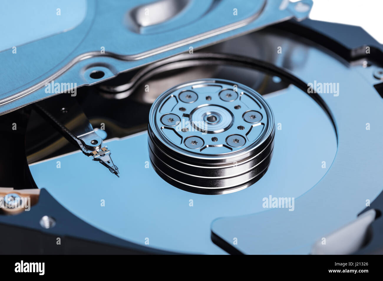 Disassembled computer hard disk memory close-up Stock Photo - Alamy