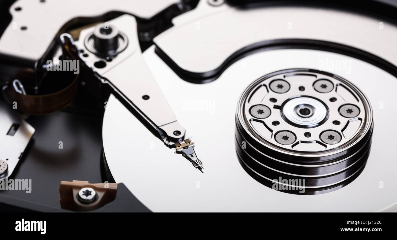 Disassembled computer hard disk memory close-up Stock Photo - Alamy