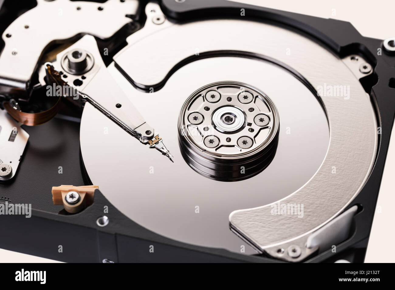 Disassembled computer hard disk memory close-up Stock Photo - Alamy