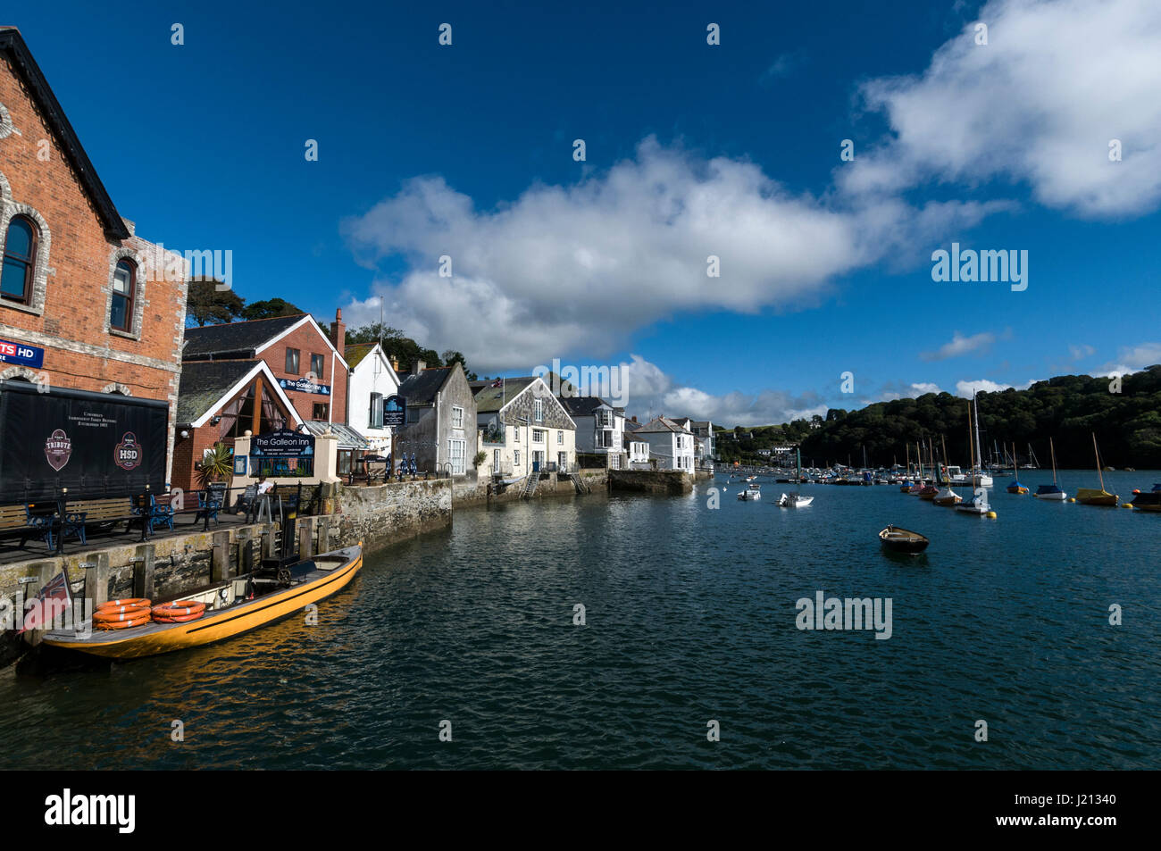 From Town Quay of the River Fowey in Fowey, Cornwall,Britain Stock ...