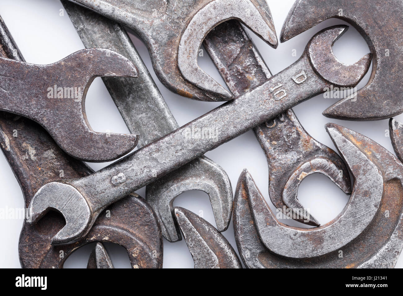 Spanners of various sizes close-up, abstract background Stock Photo - Alamy