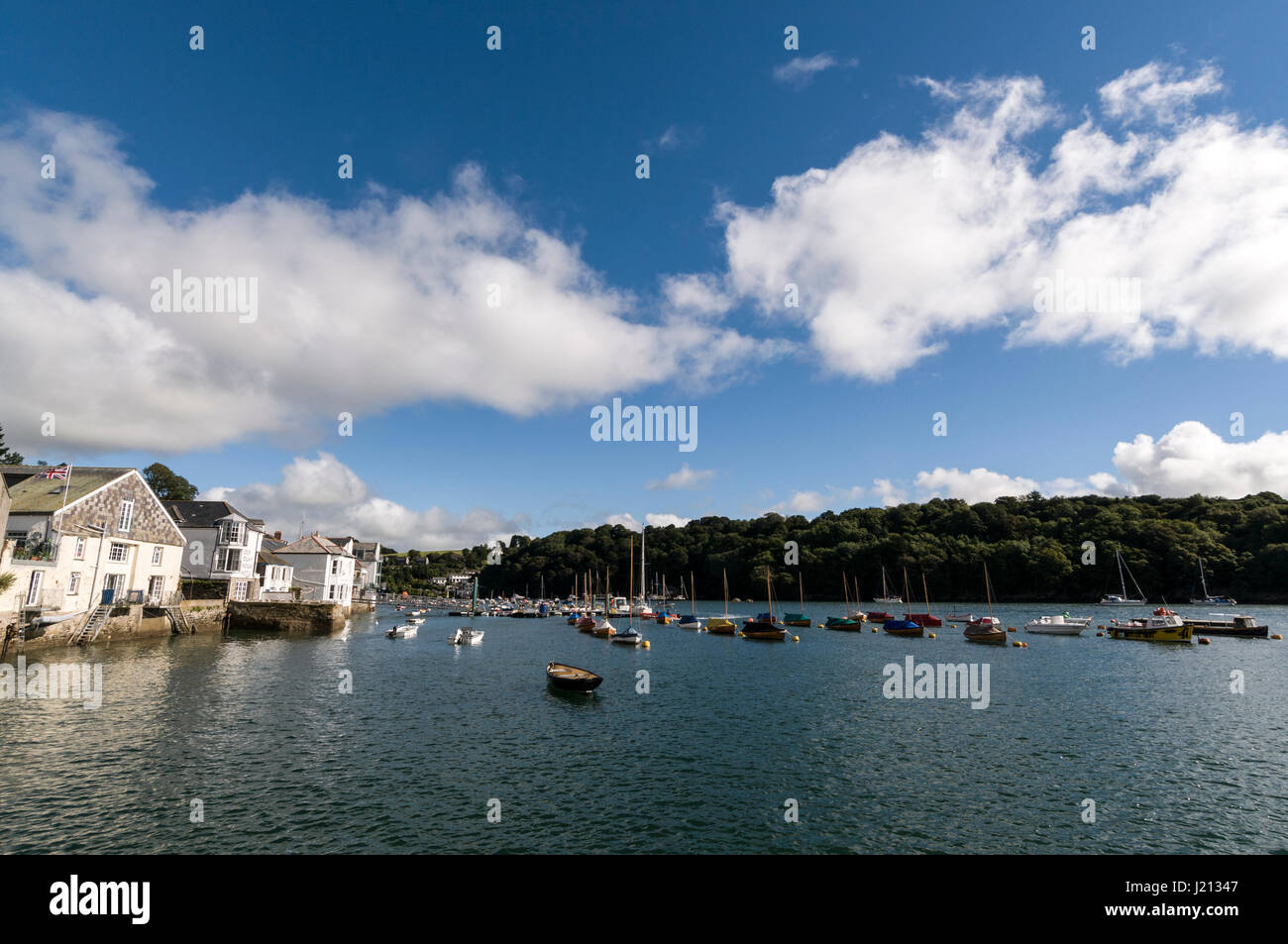 From Town Quay of the River Fowey in Fowey, Cornwall,Britain Stock ...