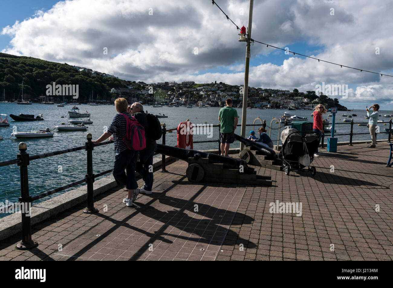 Town Quay on the River Fowaey in Fowey, Cornwall,Britain Stock Photo ...