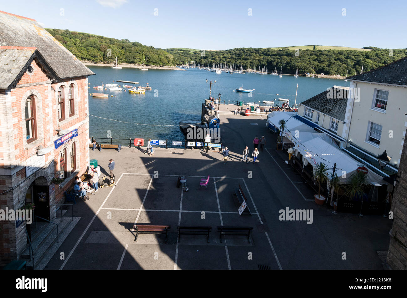 Town Quay and the River Fowey in Fowey,Cornwall, Britain Stock Photo ...