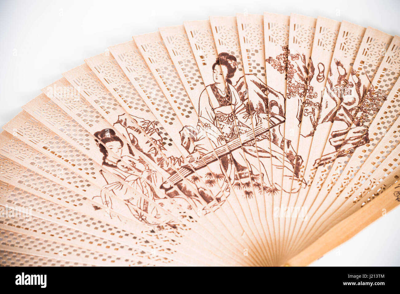 Wooden traditional japan fan Stock Photo - Alamy