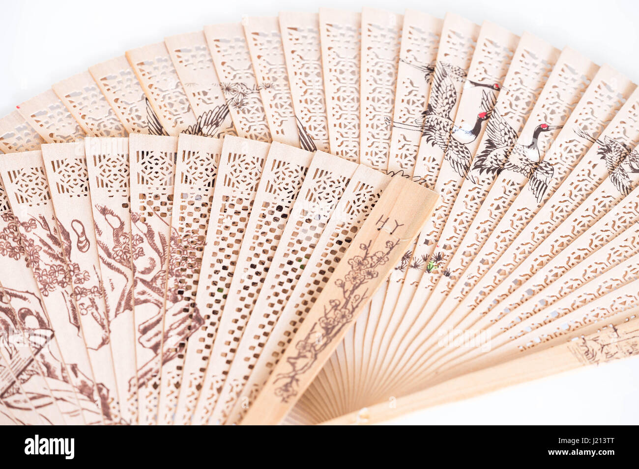 Wooden traditional japan fan Stock Photo - Alamy