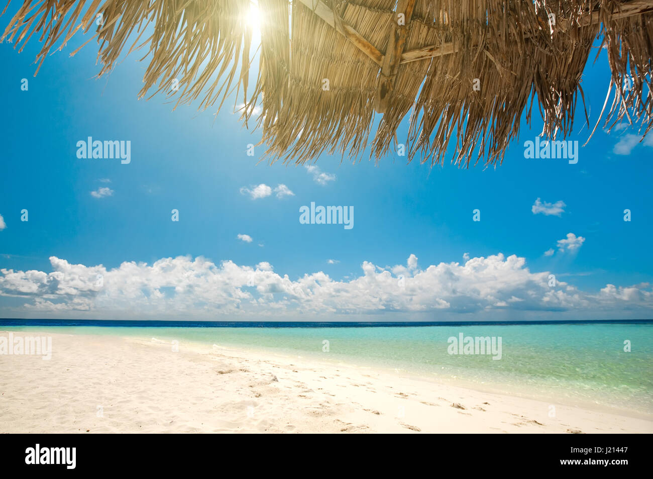 Beautiful tropical view: beach in Maldives Stock Photo - Alamy