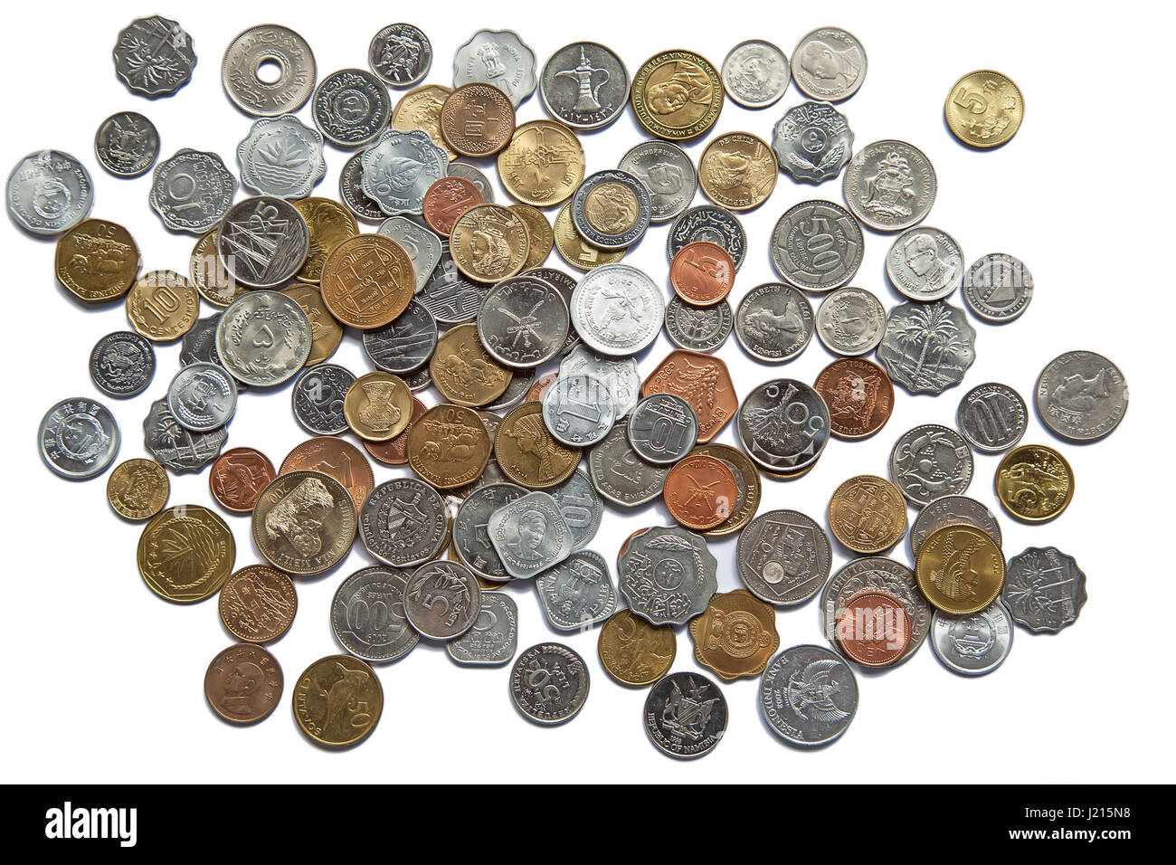 Collection of the old circulated coins Stock Photo - Alamy
