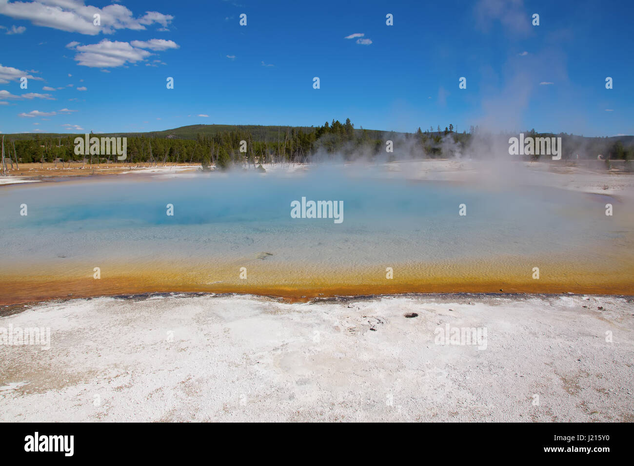 Colorful hot water pool in the Yellowstone National park, USA Stock ...