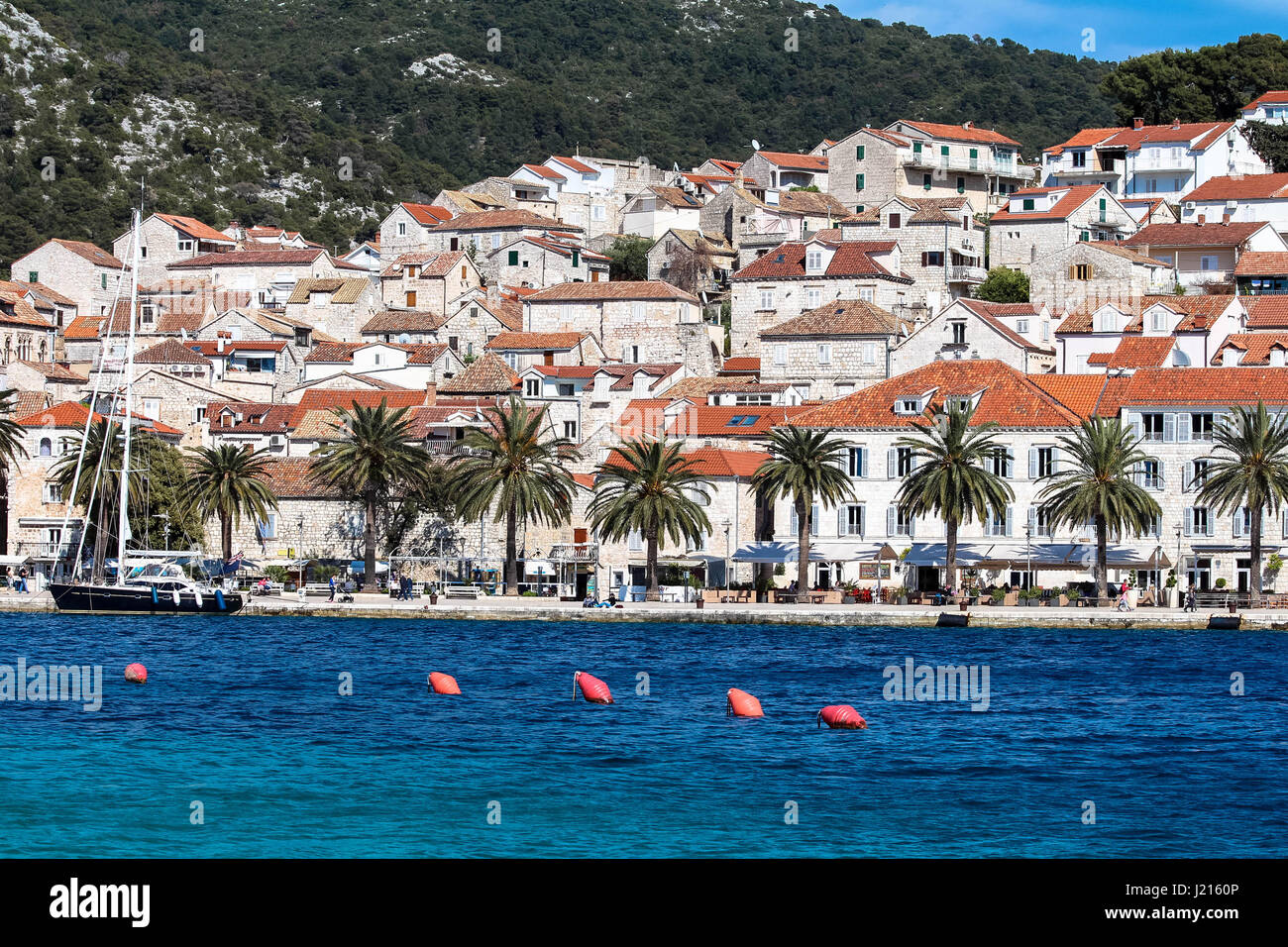 Beautiful Hvar Island in Croatia. Scenic coastal landscape Stock Photo ...