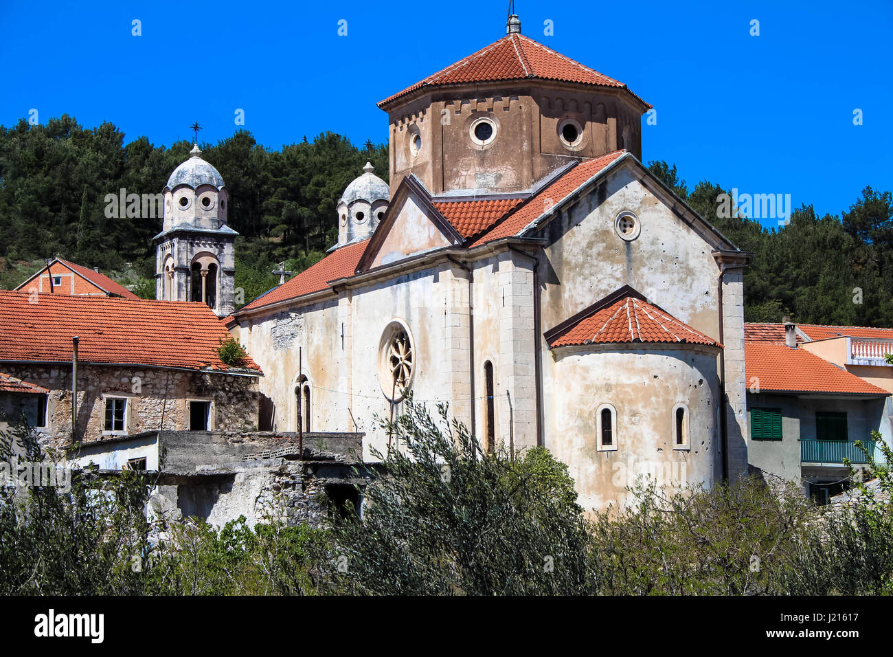 Majestic old church buiding in Croatian village setting Stock Photo - Alamy