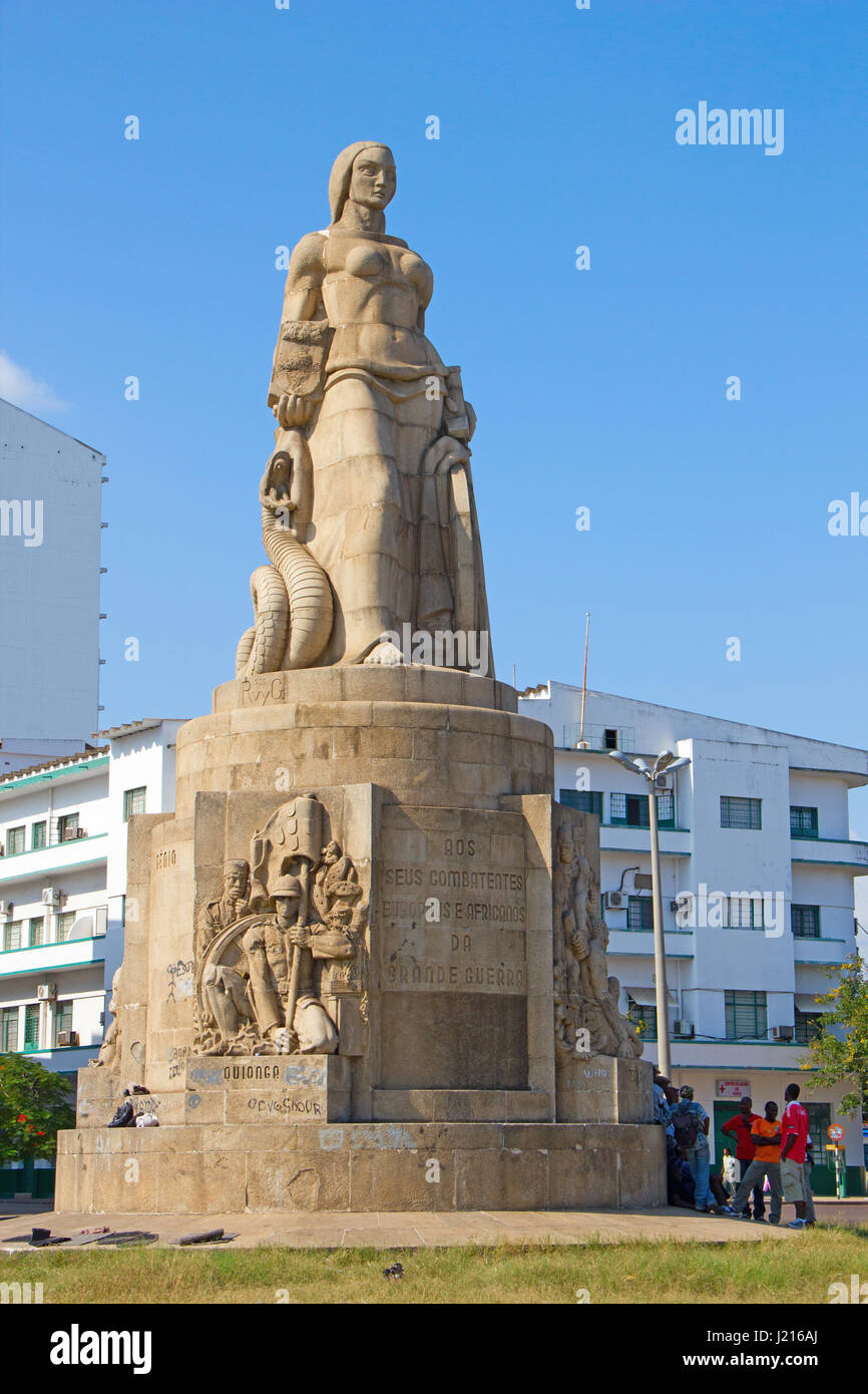 MAPUTO, MOZAMBIQUE - APRIL 29: 1st World War monument near railway ...