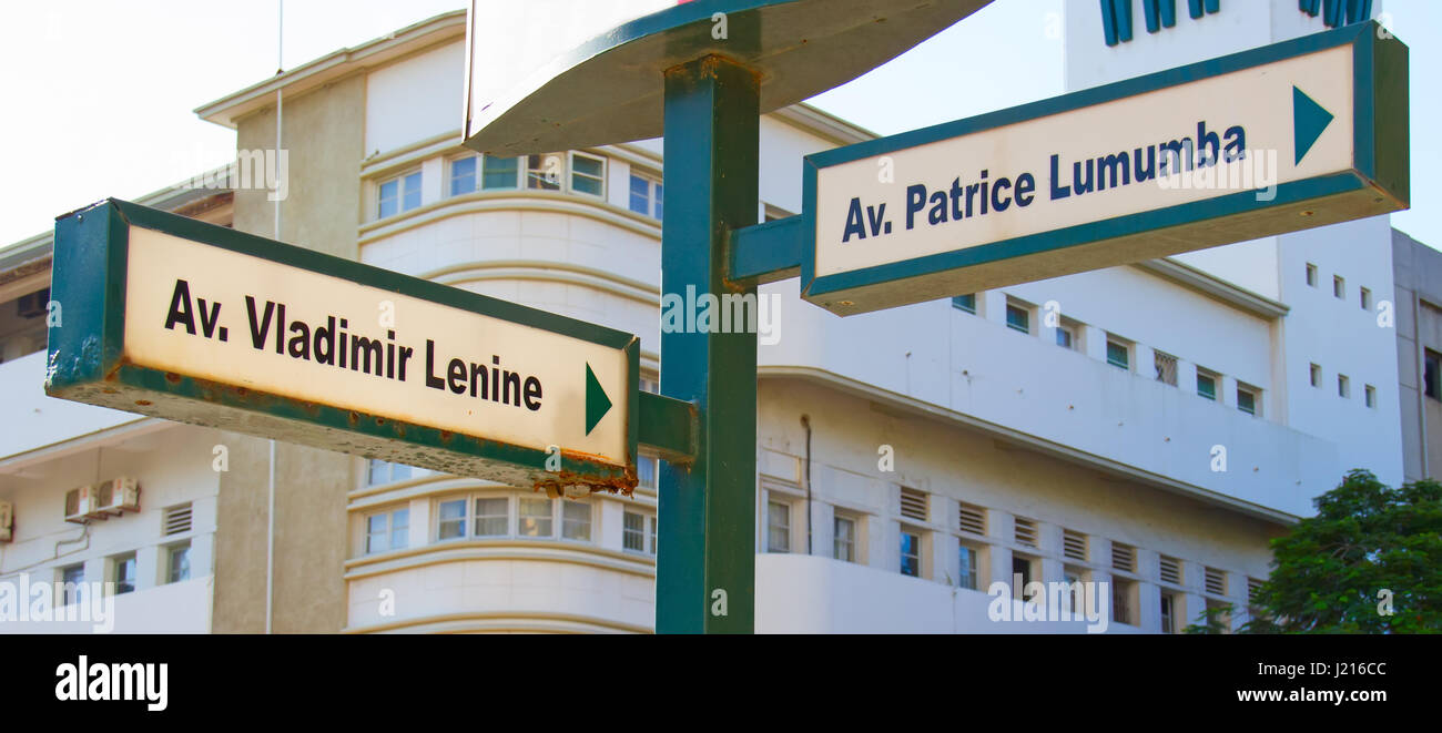 Rusty street signs in Maputo, Mozambique Stock Photo - Alamy