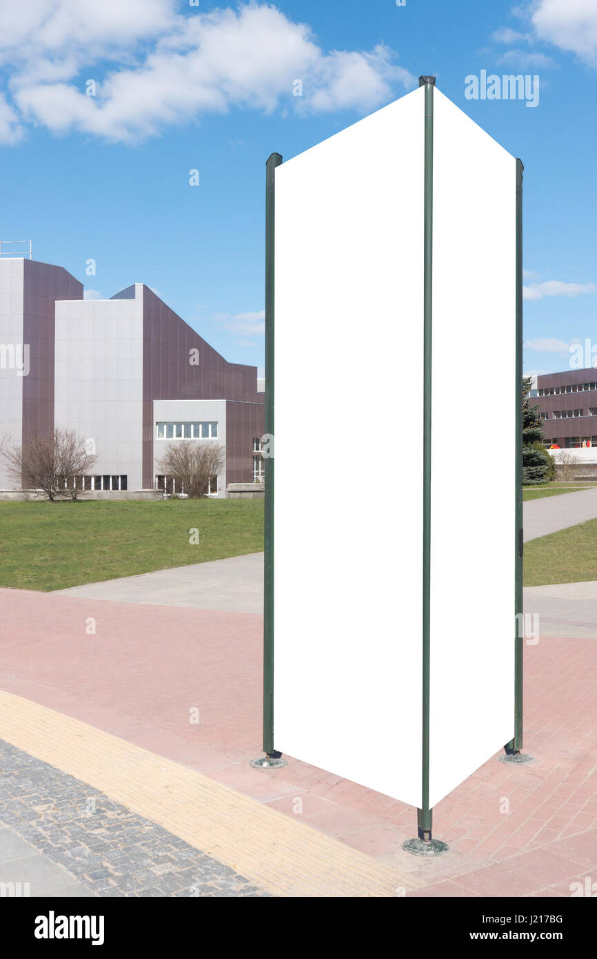 Advertising column mockup. Public information board in the street Stock ...