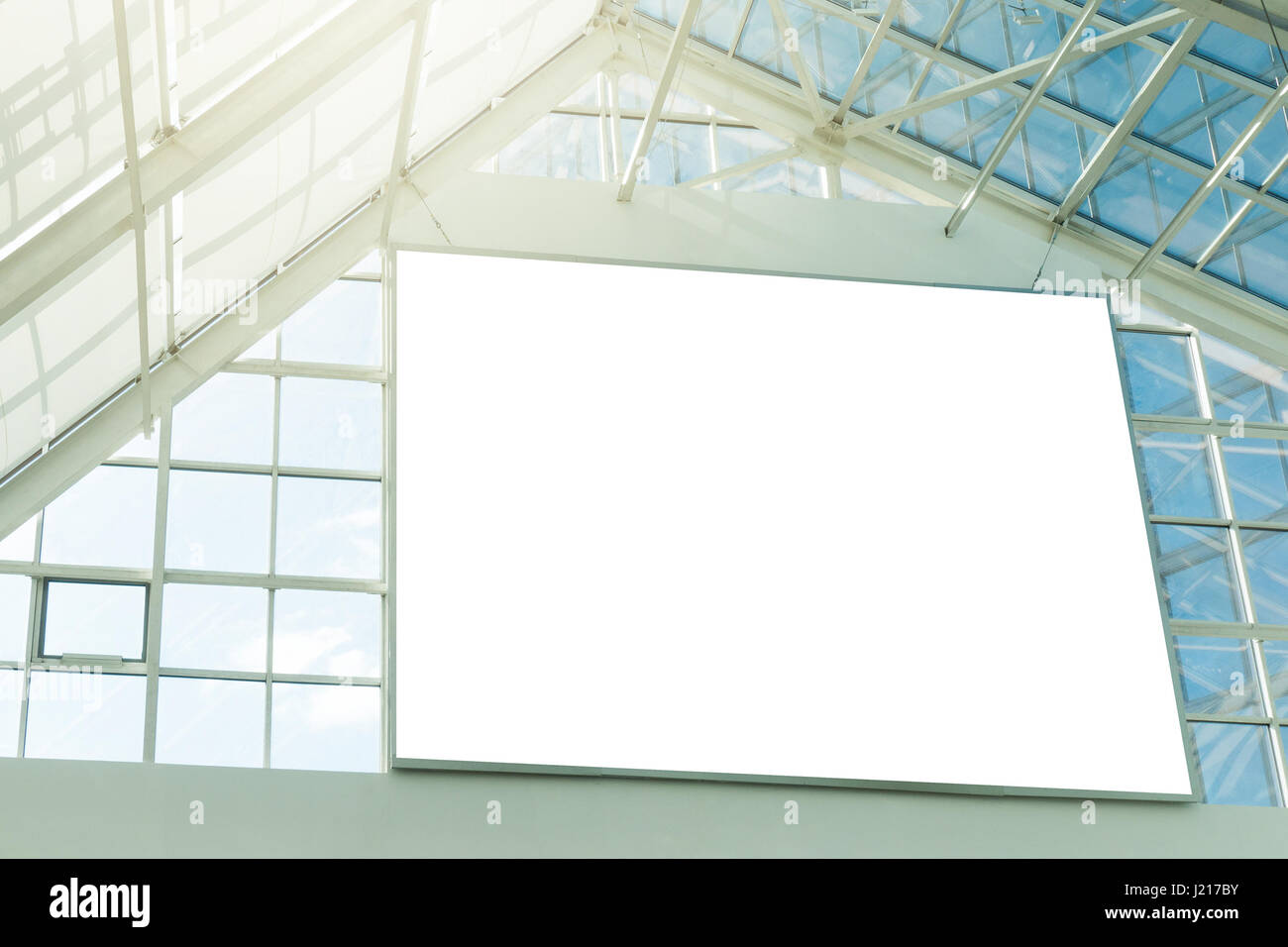 Large blank signboard in the shopping mall Stock Photo - Alamy