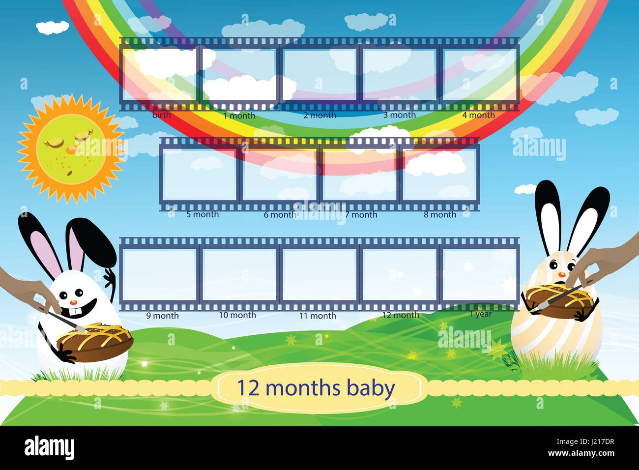 Photo frame for the child. The first year of life. From birth to the ...