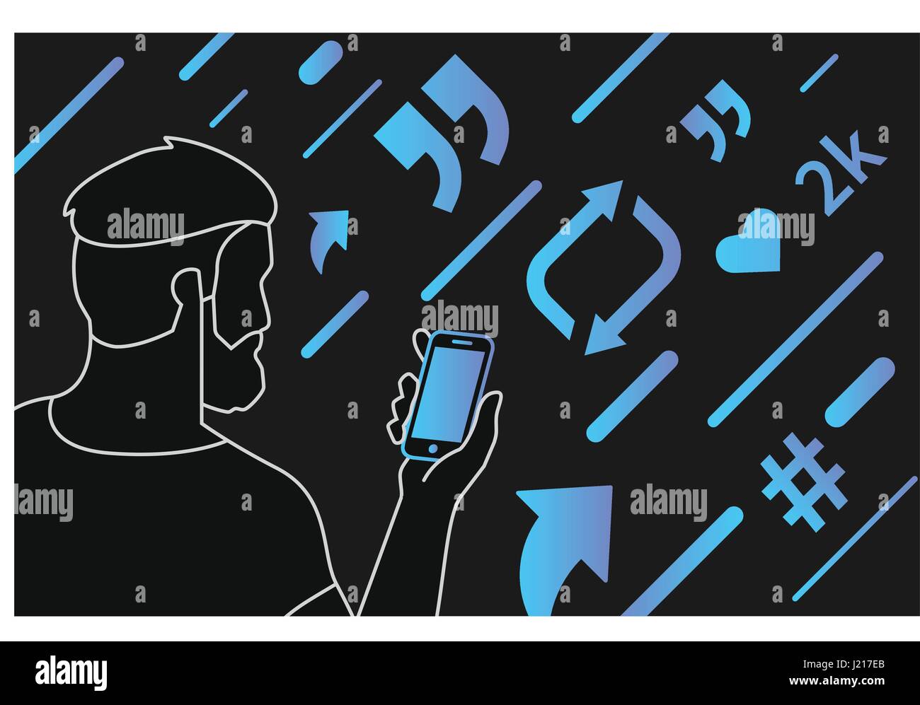 Addicted people concept illustration Stock Vector Image & Art - Alamy