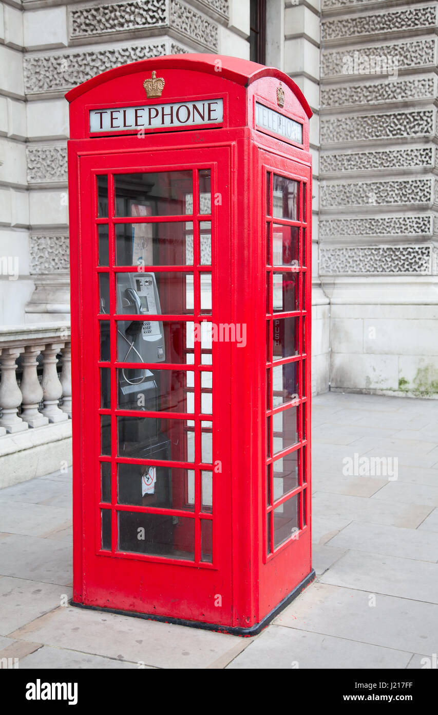Famous red telephone booth in London, UK Stock Photo - Alamy