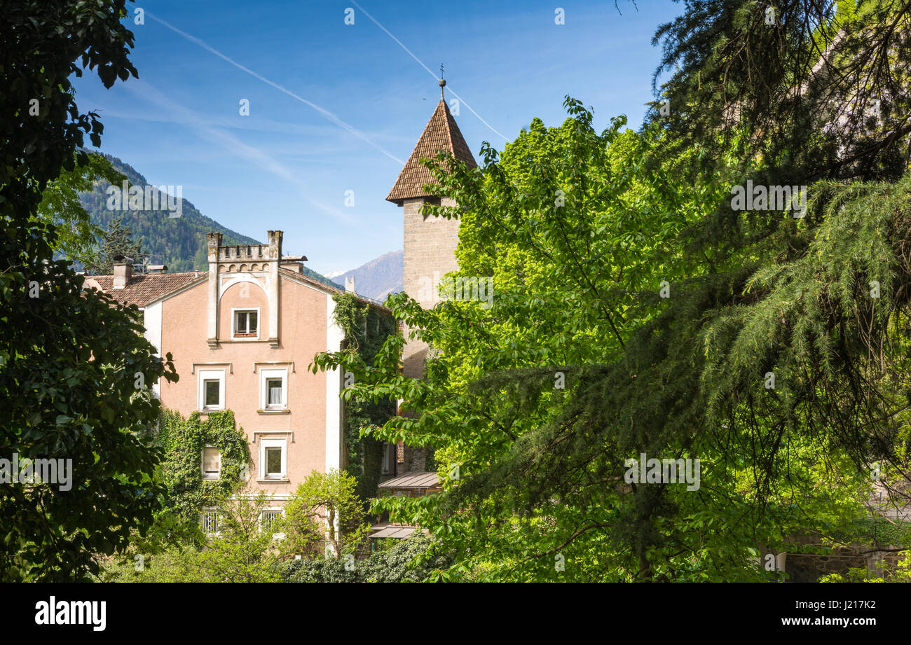Merano (or Meran) is a city surrounded by mountains near Passeier ...