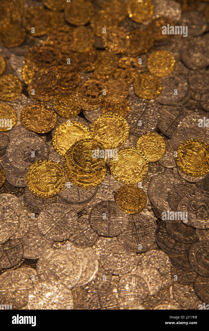 Collection of the medieval coins on the white background Stock Photo ...