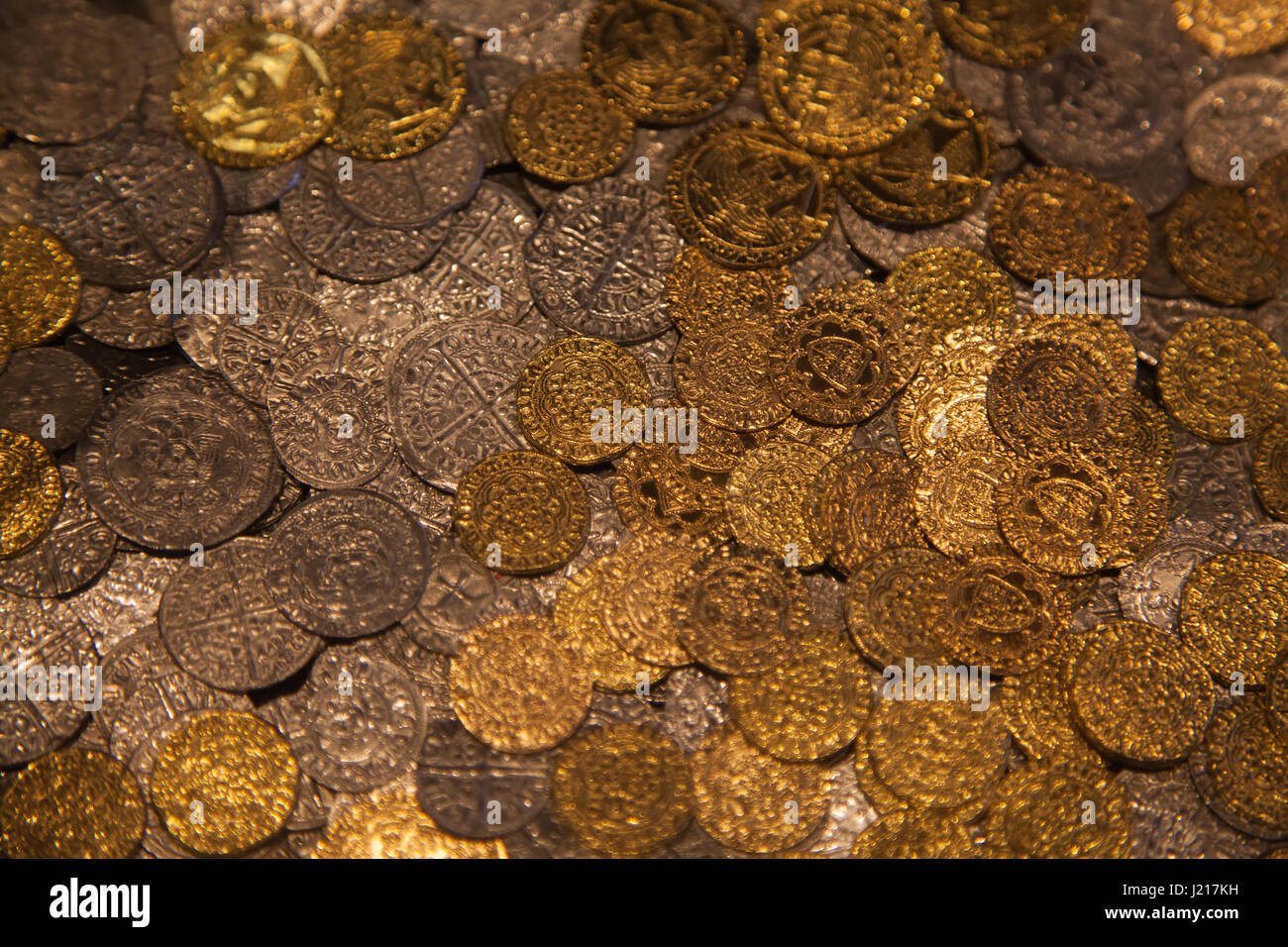 Collection of the medieval coins on the white background Stock Photo ...