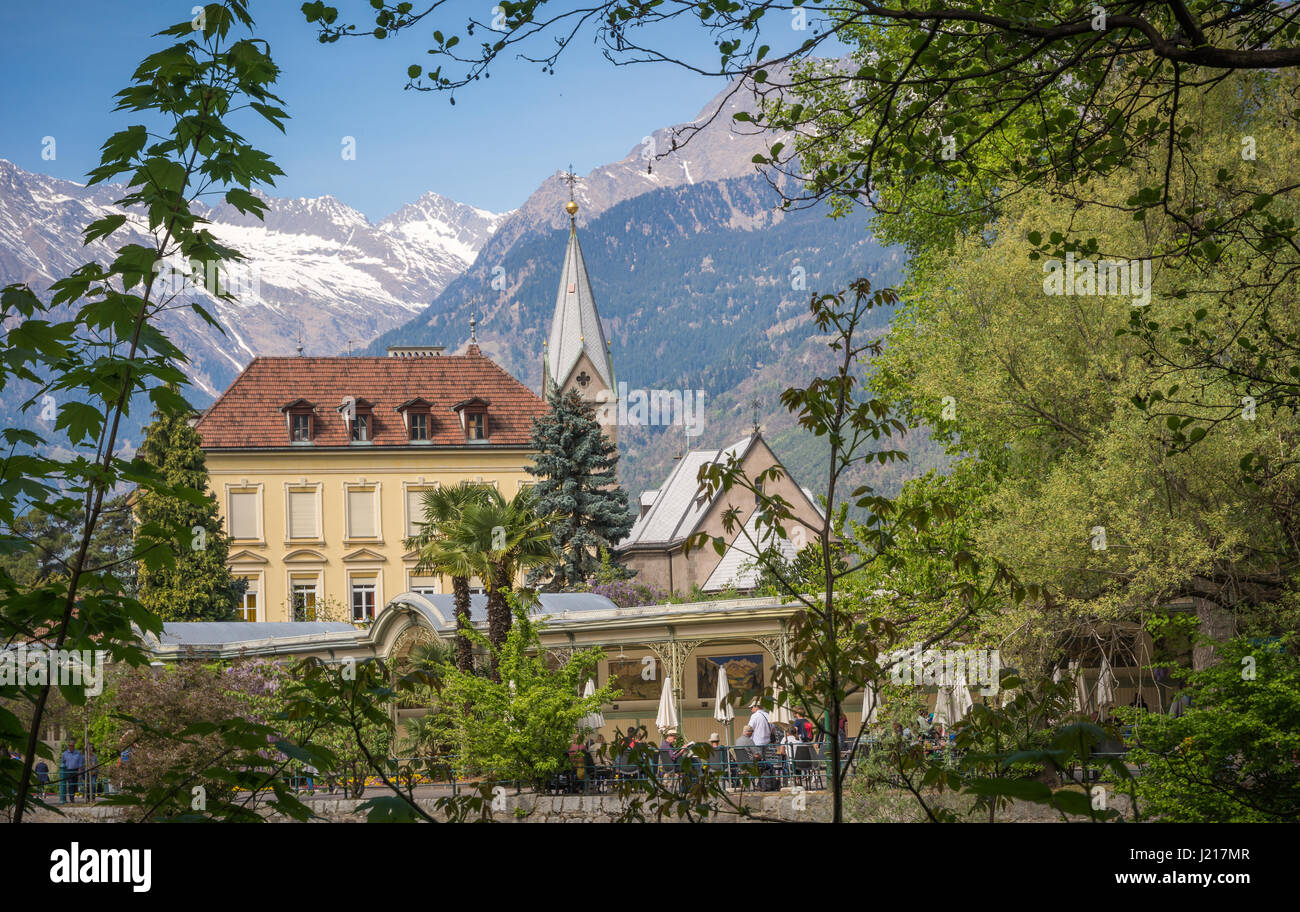 Merano (or Meran) is a city surrounded by mountains near Passeier ...
