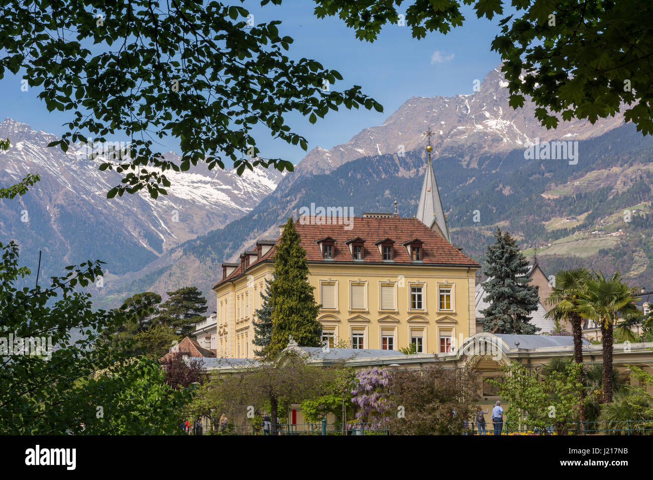 Merano (or Meran) is a city surrounded by mountains near Passeier ...