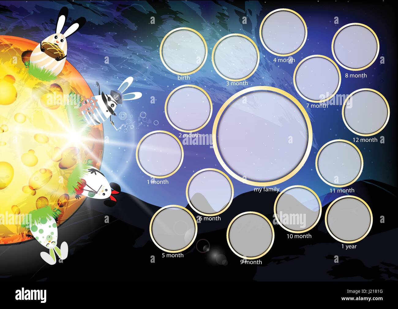 Photo frame for the child. The first year of life. From birth to the ...