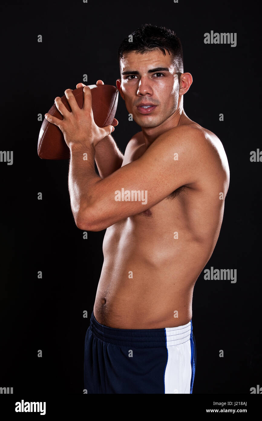 A portrait of a hispanic american football player Stock Photo - Alamy