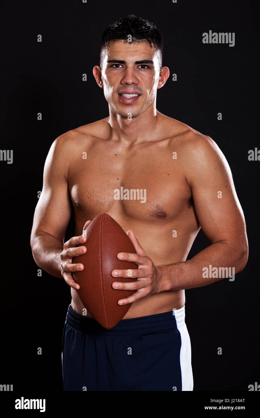 A portrait of a hispanic american football player Stock Photo - Alamy