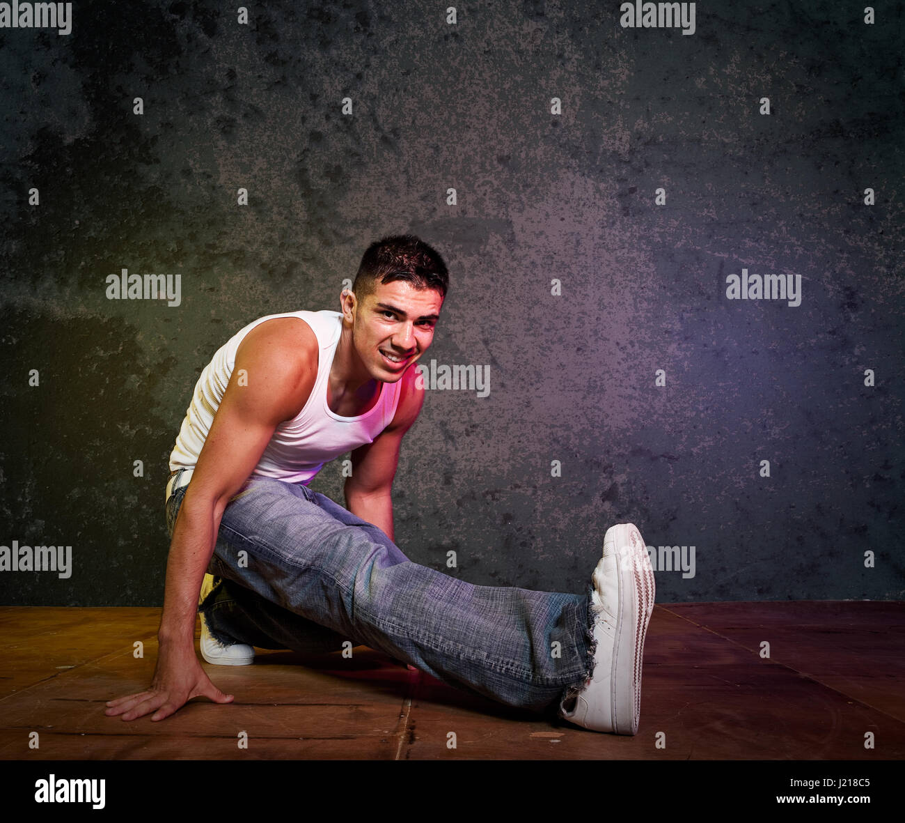 A shot of a hispanic male doing a hip-hop dance Stock Photo - Alamy