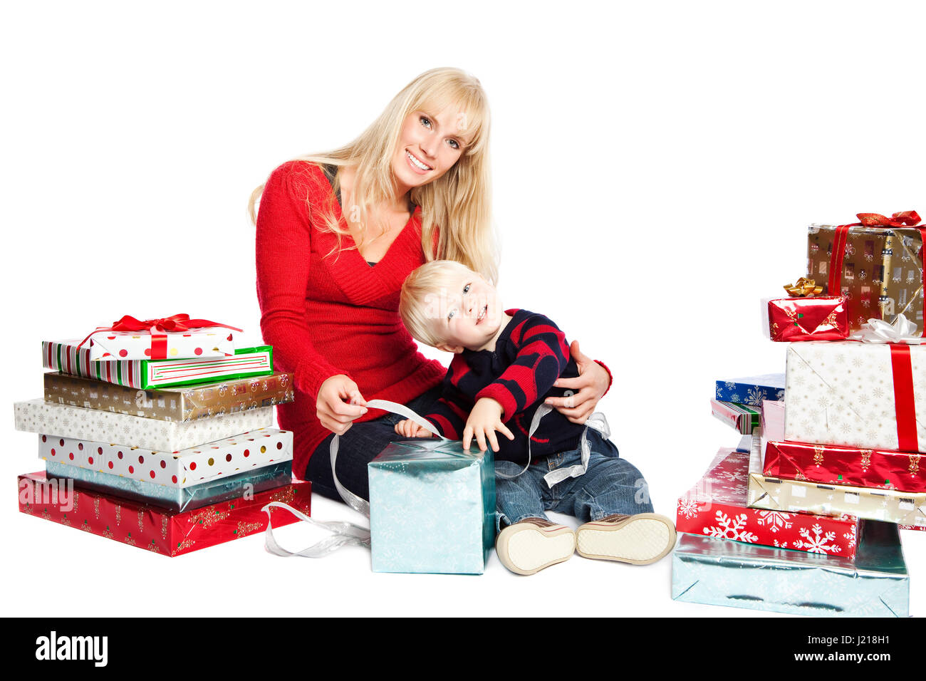 Happy boy mother opening beautiful hi-res stock photography and images ...