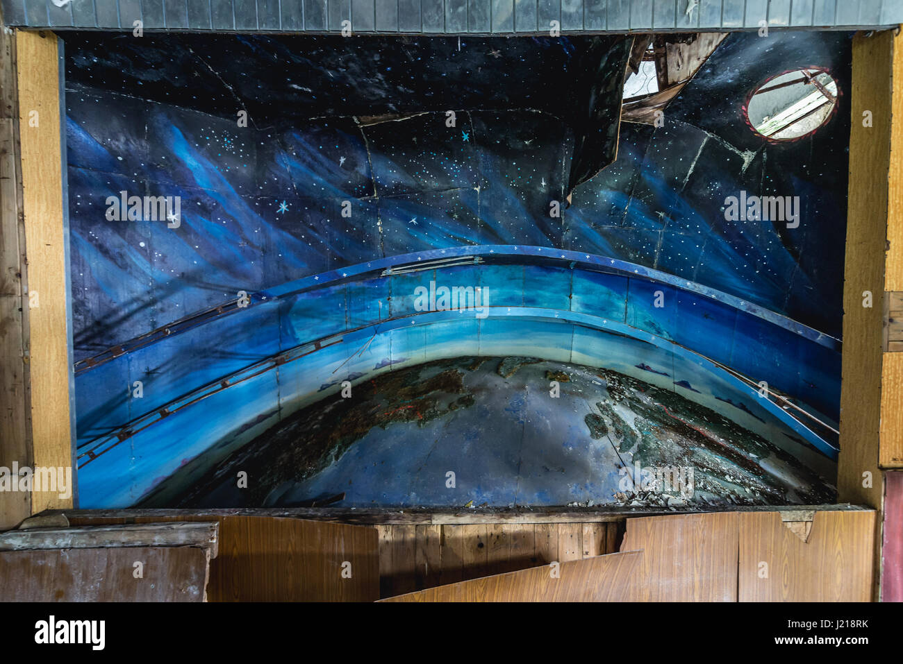 Control room in command centre building of Soviet Duga radar system in ...