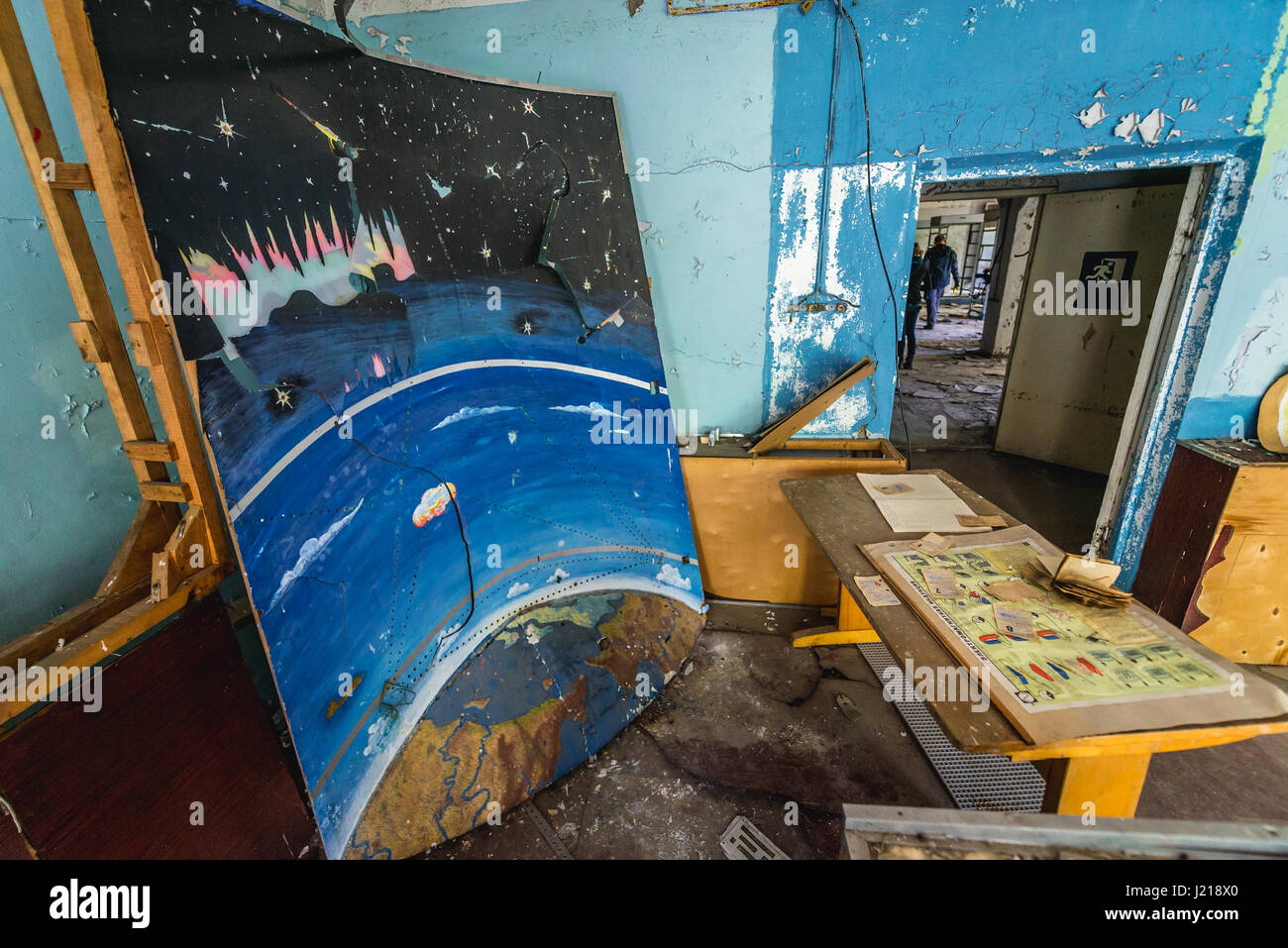 Control room in command centre building of Soviet Duga radar system in ...