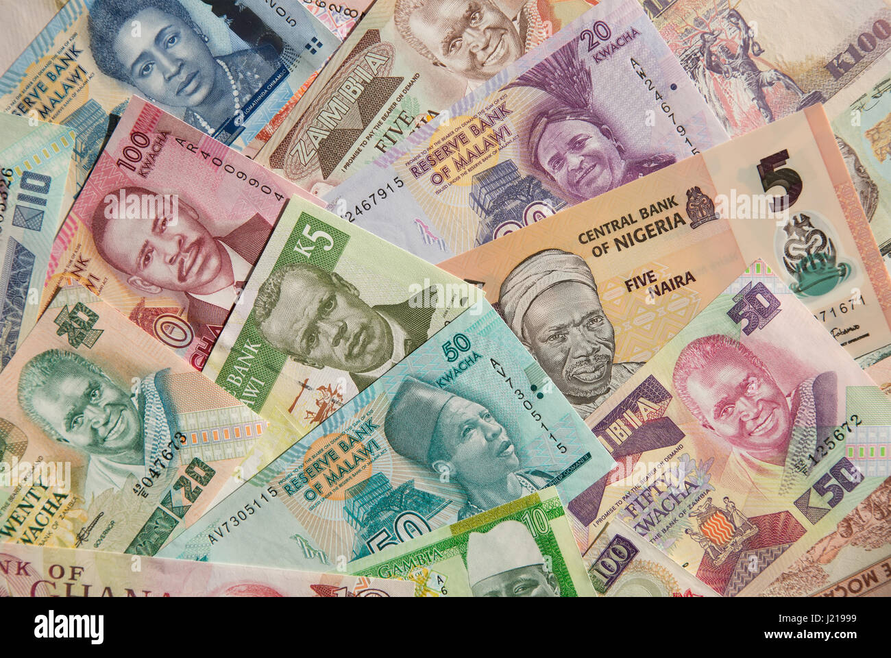 Variety of the African banknotes Stock Photo - Alamy
