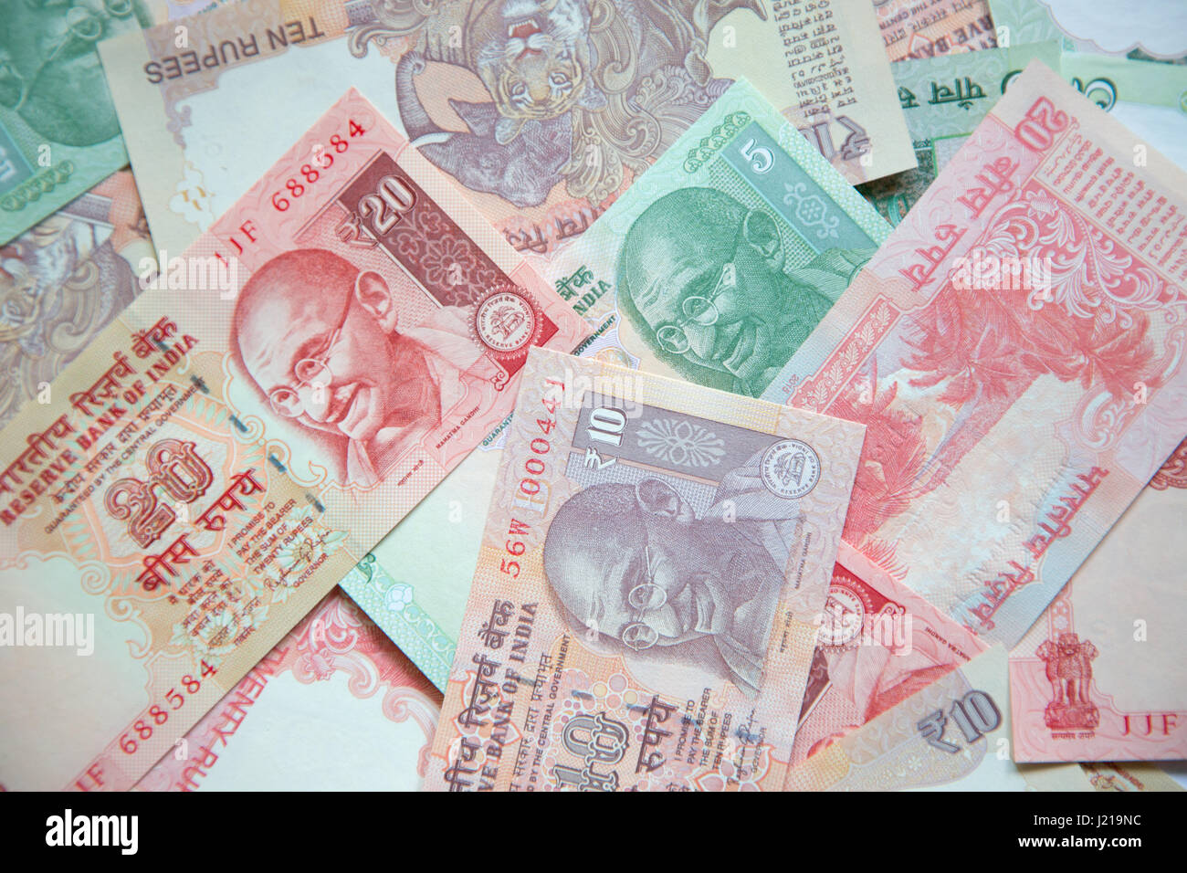 Collection of the Indian banknotes Stock Photo - Alamy