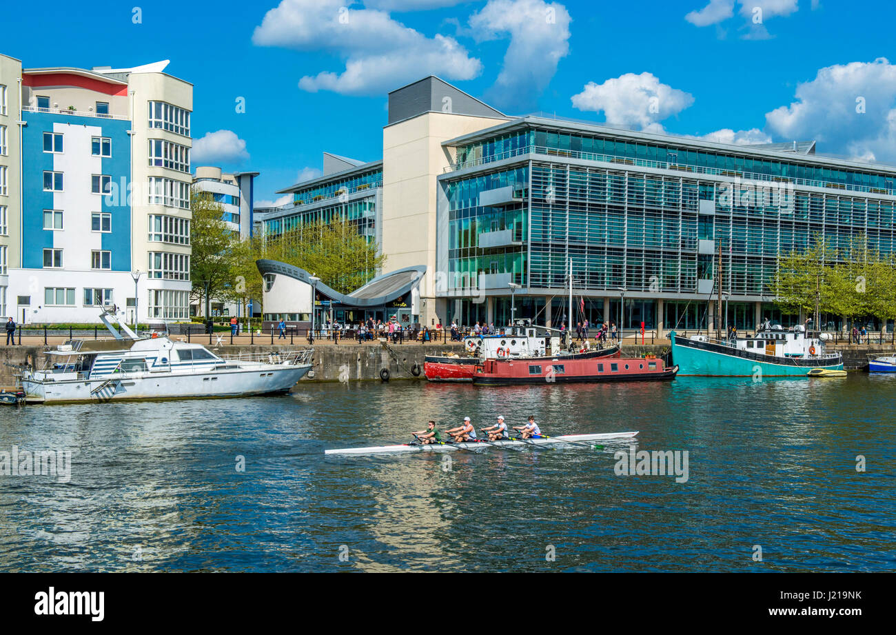 Bristol Floating Harbour with boats and surrounding buildings West of ...