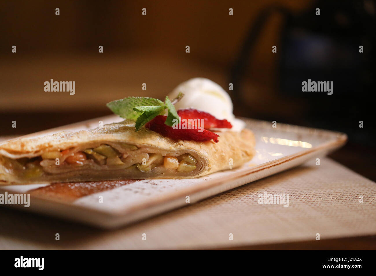 Photo of apple strudel Stock Photo - Alamy